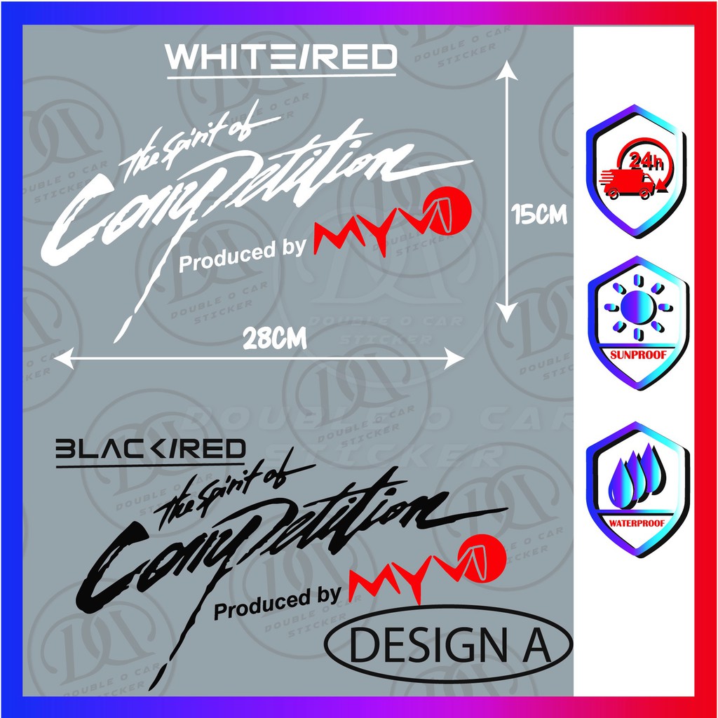 PERODUA MYVI THE SPIRIT OF COMPETITION PRODUCED BY MYVI STICKER KI00372 ...