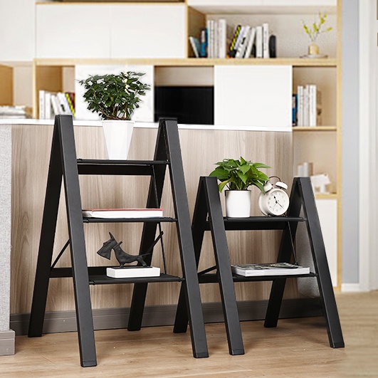 Slim Aluminum Step Ladder Folding Step Stool, Kitchen Step Stool with ...