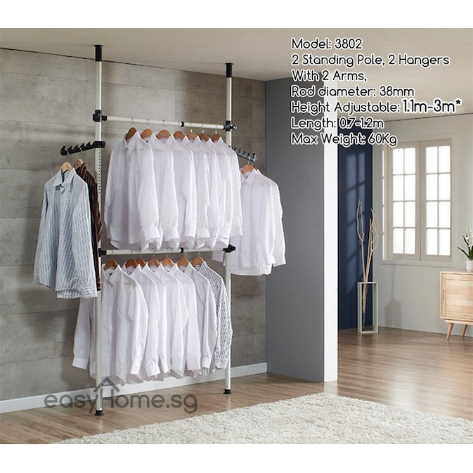 Easyhome.sg ALL Korean Standing Pole Clothes Rack - Coat Stand Drying ...