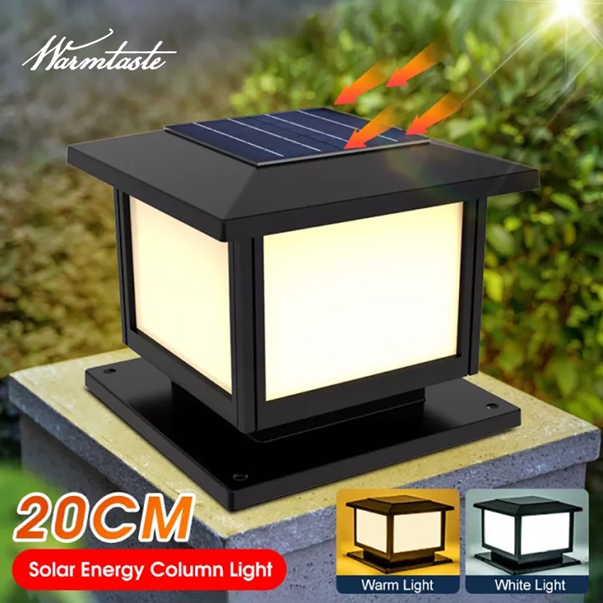 【Free Shipping】Warmtaste 25CM Led Solar Pillar Lights Outdoor ...