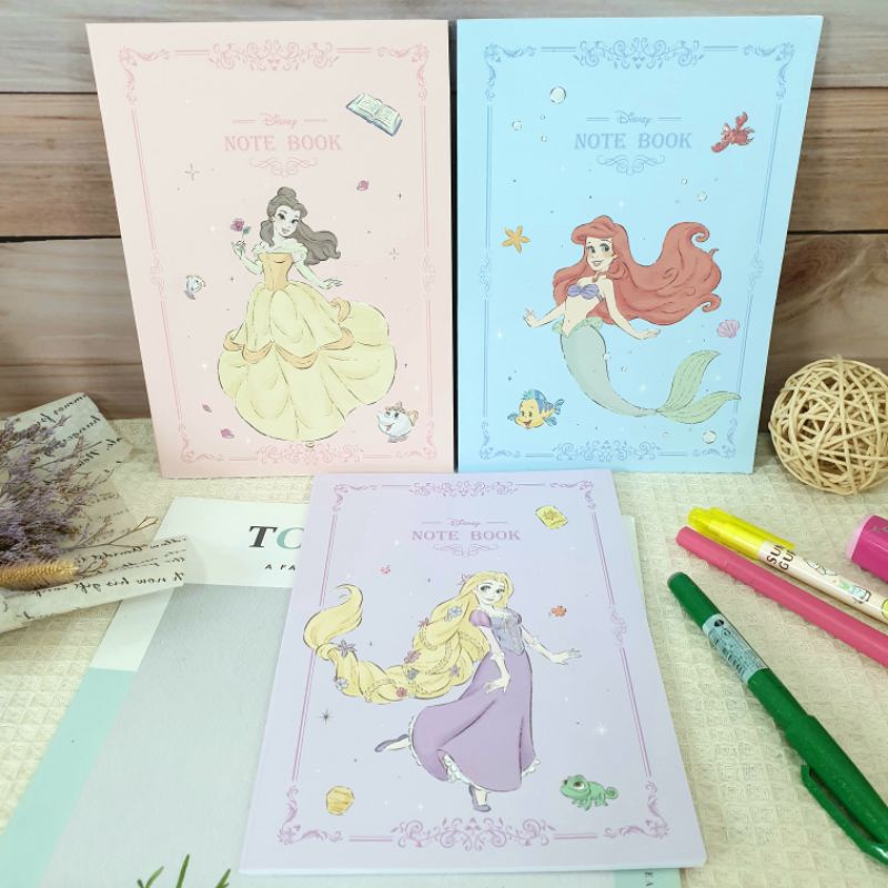 Disney Princess Notebook 25K Fixed Page Belle Rapunzel | Shopee Singapore