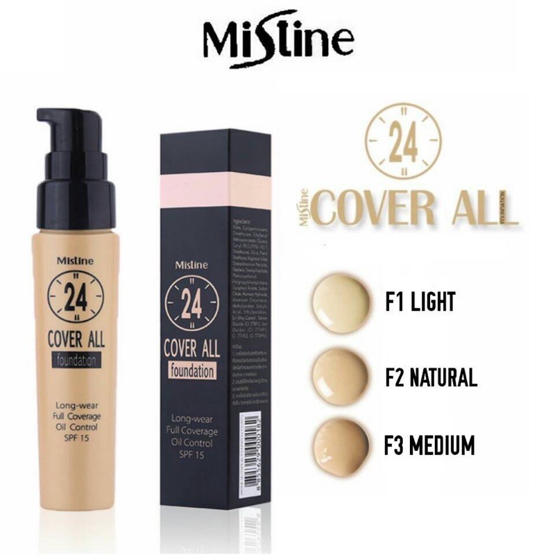 Mistine 24 Cover All Day Foundation 25g SPF 15 | Shopee Singapore