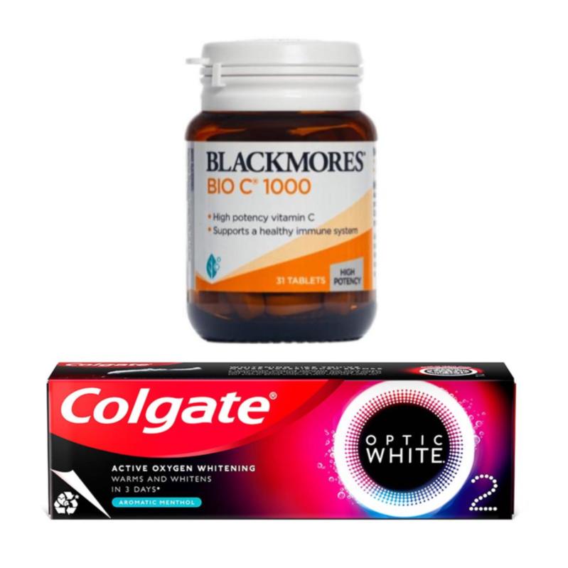 [GWP] Blackmores Bio C 1000 31s x Colgate Optic White O2 | Shopee Singapore