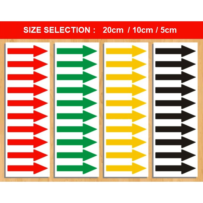 Green Yellow Color PVC Arrow Sticker Water Resistant Flow Direction ...