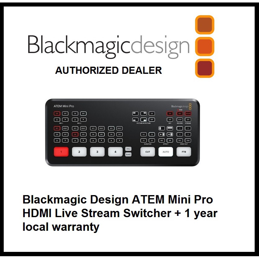 Blackmagic Design ATEM Mini Pro HDMI Live Stream Switcher + 1 year ...