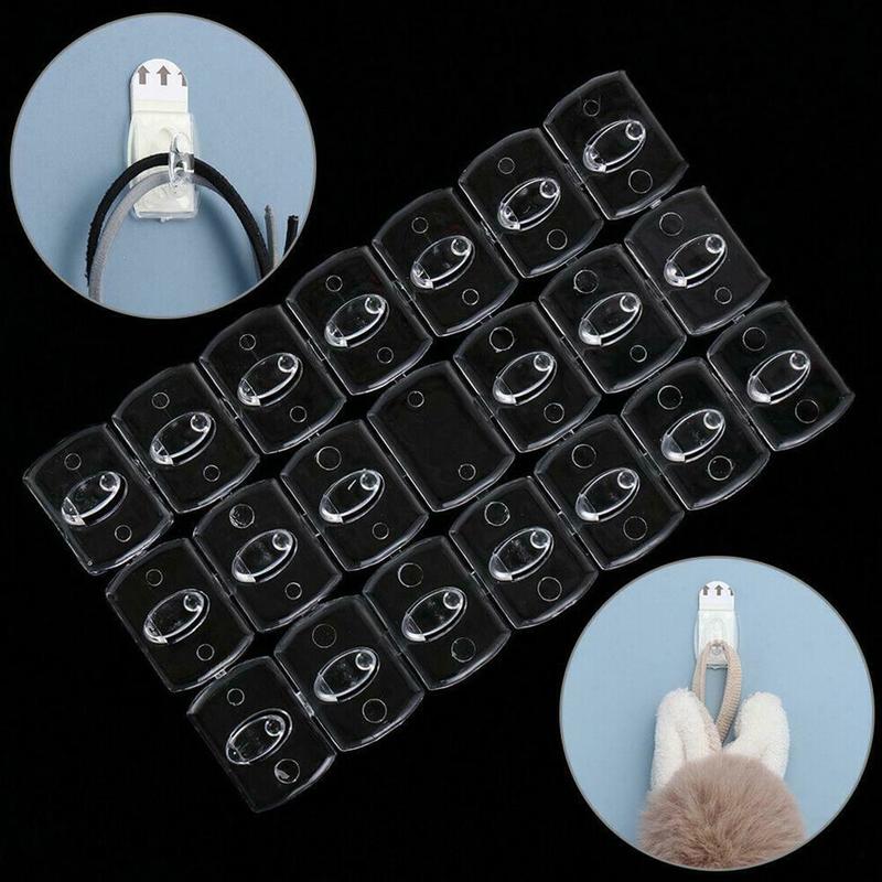 6/20pcs Transparent Small Removable Hooks /Seamless Self-adhesive Cable ...