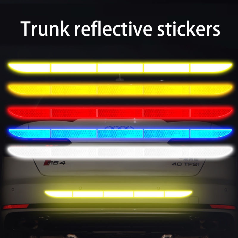 Car trunk reflective stickers Wheel eyebrow reflective stickers Door ...