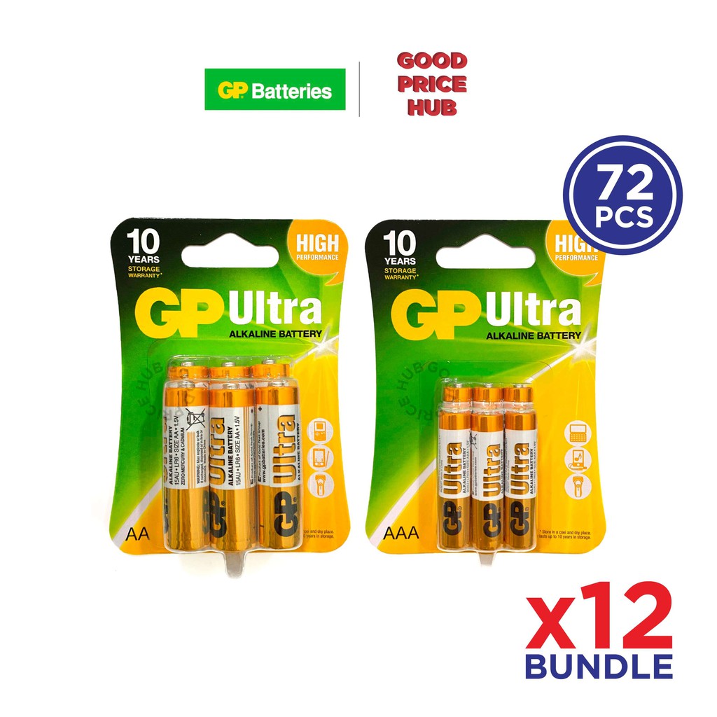(BUNDLE OF 12) GP Ultra Alkaline AA / AAA 6 Pcs Battery | Shopee Singapore