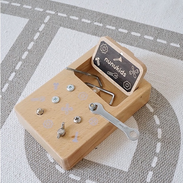 SG LOCAL STOCK ⌁ nunukids Screw Driver Toddler Busy Board Wooden Toy ...