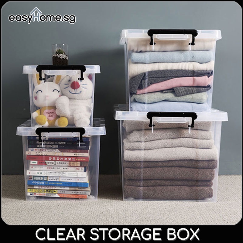 Easyhome.sg Clear Storage Box Plastic Transparent Container Home ...