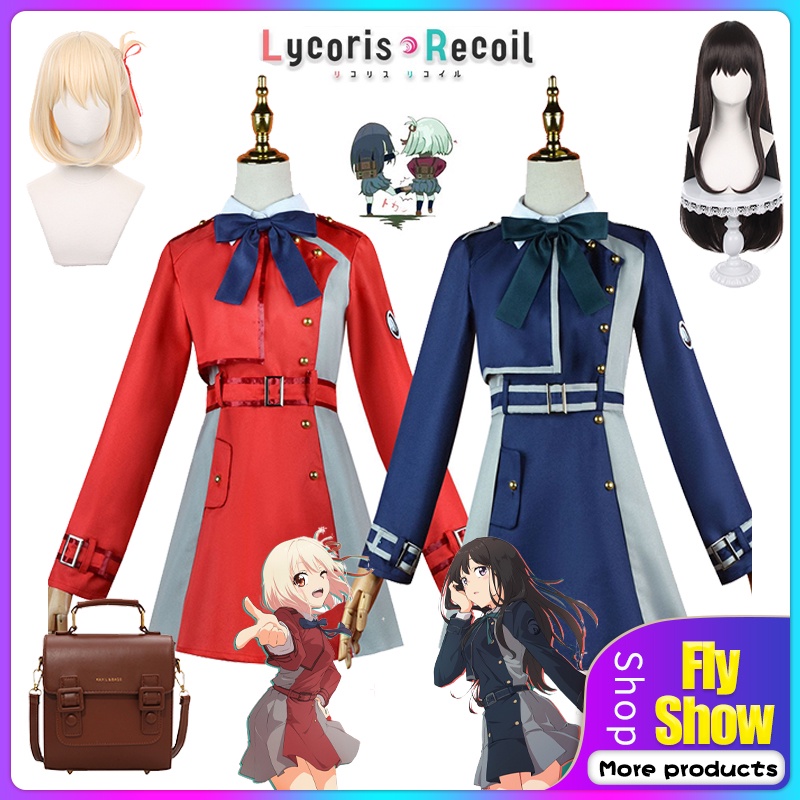 Anime Lycoris Recoil Nishikigi Chisato Cosplay Costumes Bag Red Jacket ...