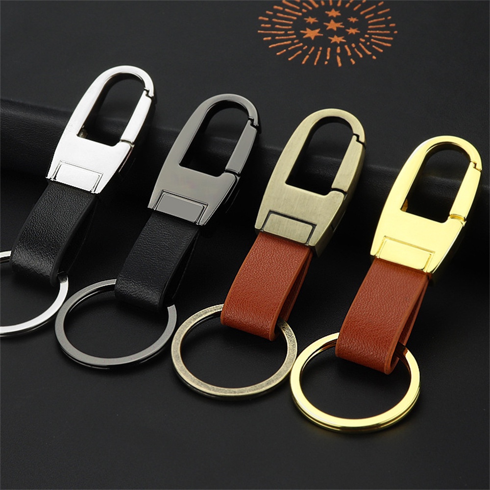 Men's Simple Waist Buckle Leather Business Keychain Car Key Holder ...