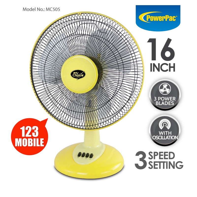 My Choice Table Fan, Desk Fan 16 Inch with Oscillation (MC505Y ...