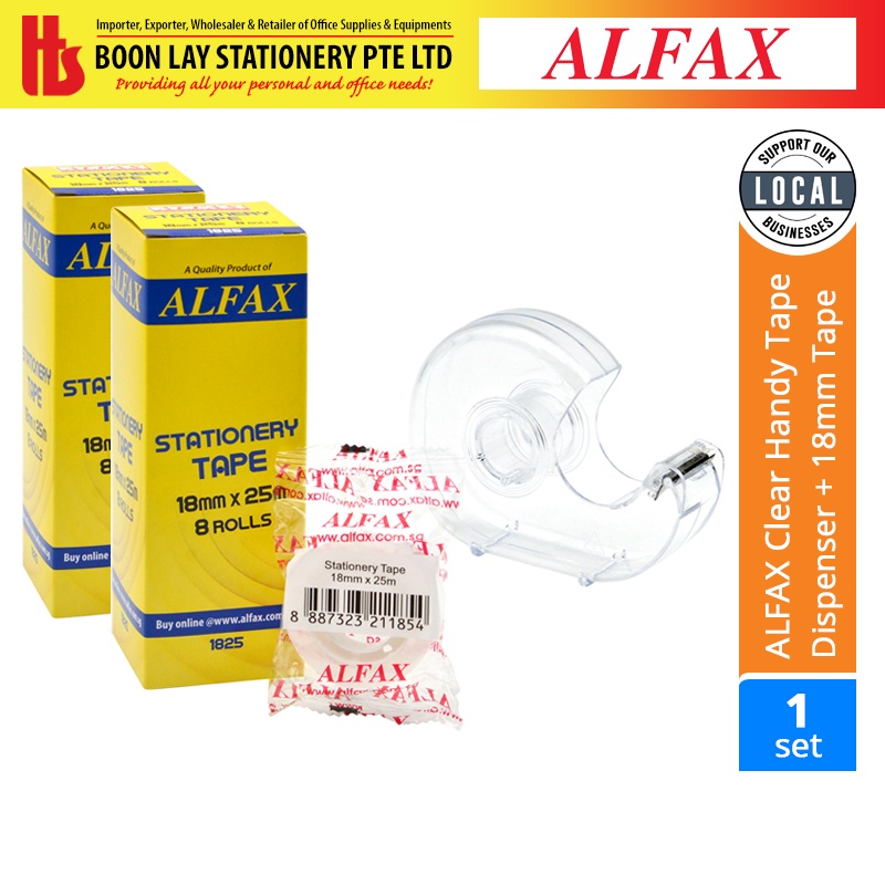 [BUNDLE DEAL] ALFAX Clear Handy Tape Dispenser T20065 + 2 boxes ALFAX ...