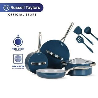 Russell Taylors Ceramic Non Stick Kitchen Cookware Set Frying Pan Wok ...