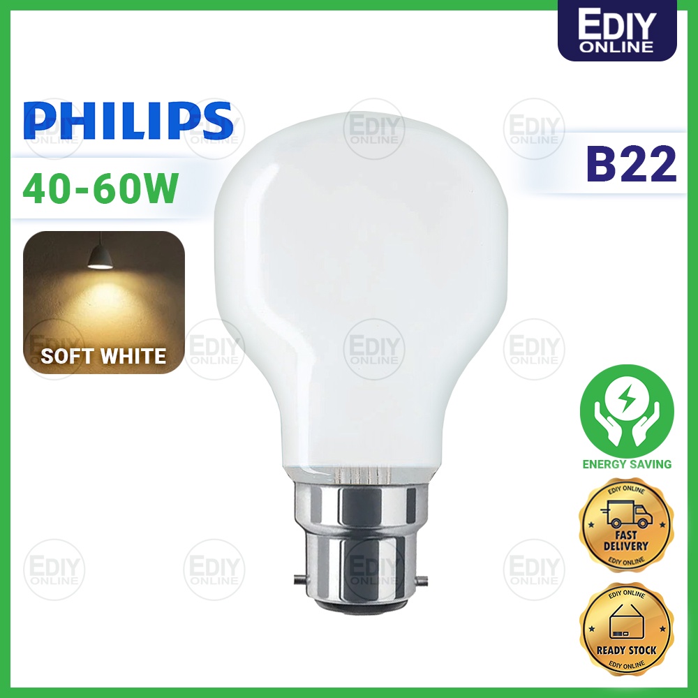 Philips Hue 75 W Philips Soft White 60W E27 Opal Light Bulb - T55 Shape ...