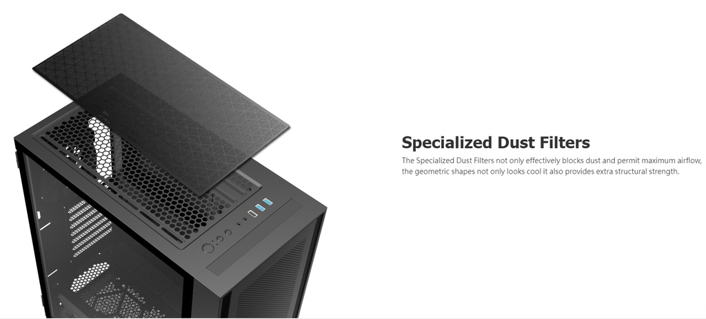 Montech AIR 1000 Lite ATX High Airflow Fans Pre-Installed Swivel Glass ...