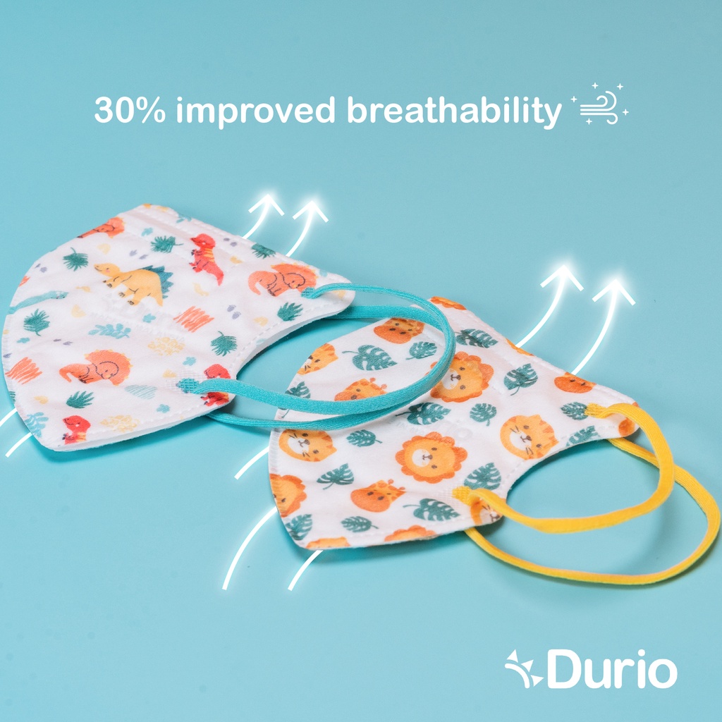 Durio 901K Kid's 4Ply 3D Respirator Face Mask Recommended Ages 2-10 ...