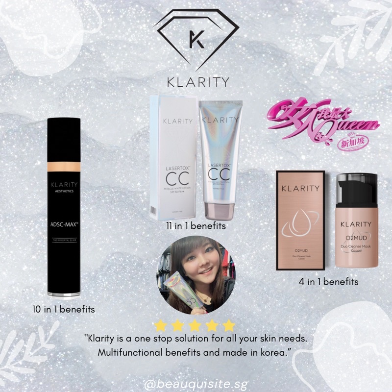 KLARITY LaserTox CC Miracle White Lotion SPF30 PA++ / O2Mud Mask / The Immortal Elixir / Nano ...