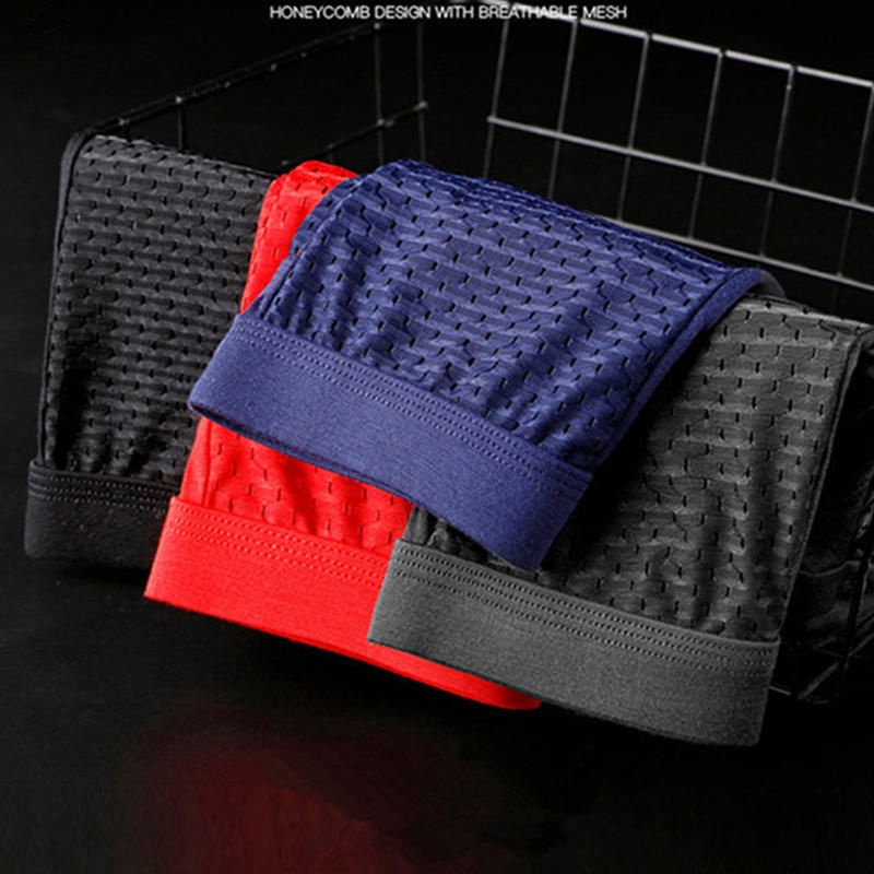 Men Underwear Boxer Shorts Man Mesh Breathable Briefs | Shopee Singapore