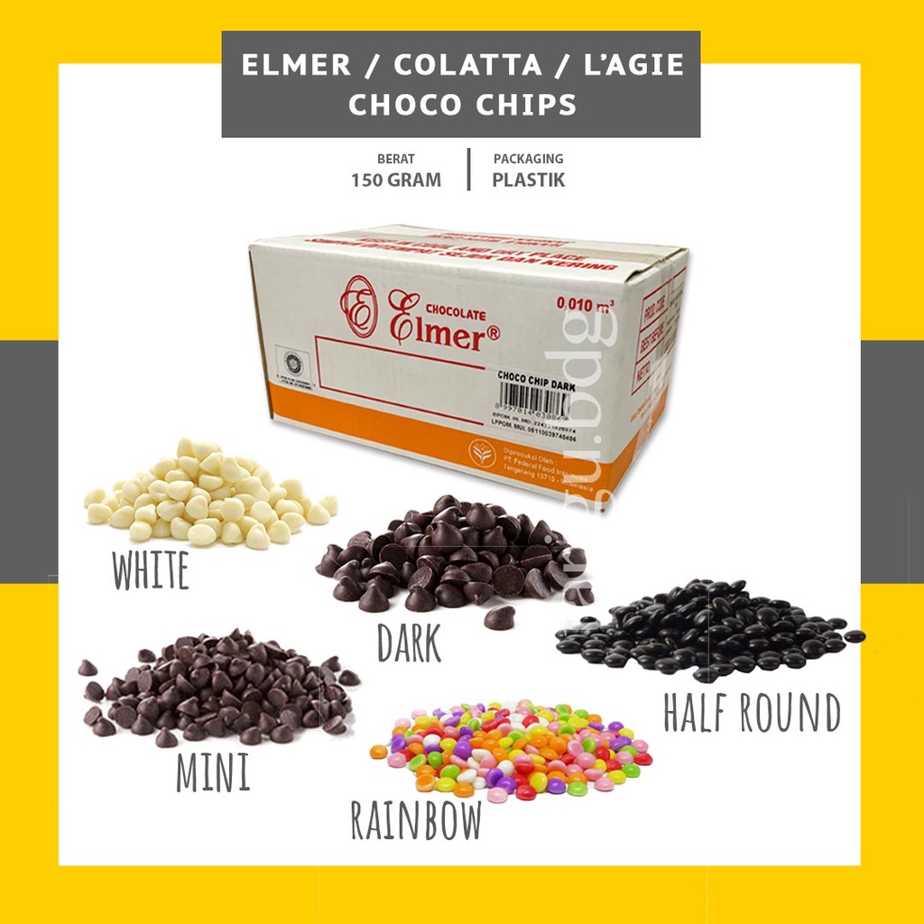 Chocochips DARK ELMER 150GR - CHOCOLATE CHIP COLLATA - CONE CHOCO CHIPS ...