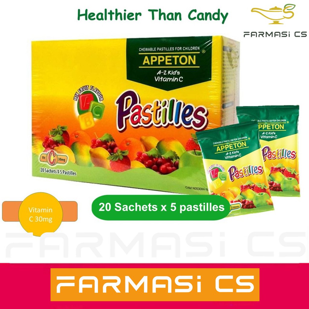 Appeton A-Z Kid's Vitamin C Pastilles 20 sachets x 5 Pastilles EXP:03/ ...