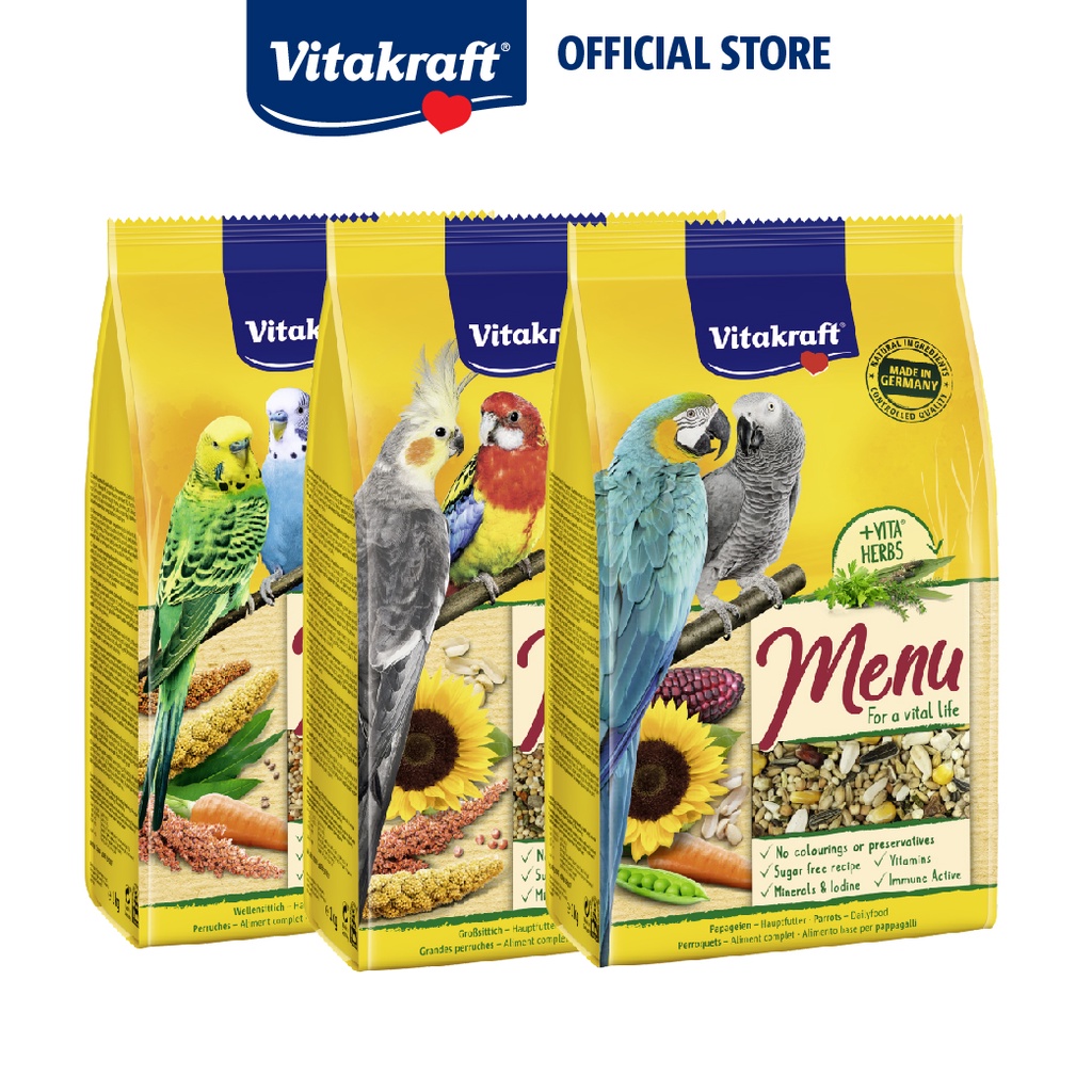 Vitakraft Menu Bird Food For Budgerigar Budgie, Lovebird, Cockatiel ...