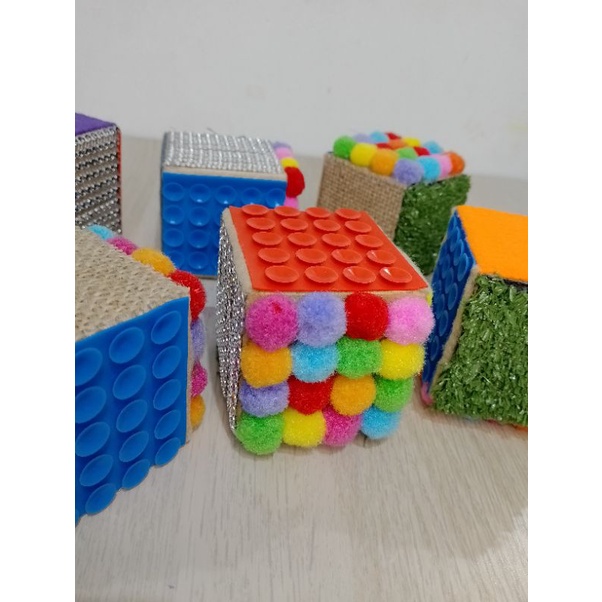 Wooden sensory cube wooden sensory cube/ sensory wooden educational toy ...