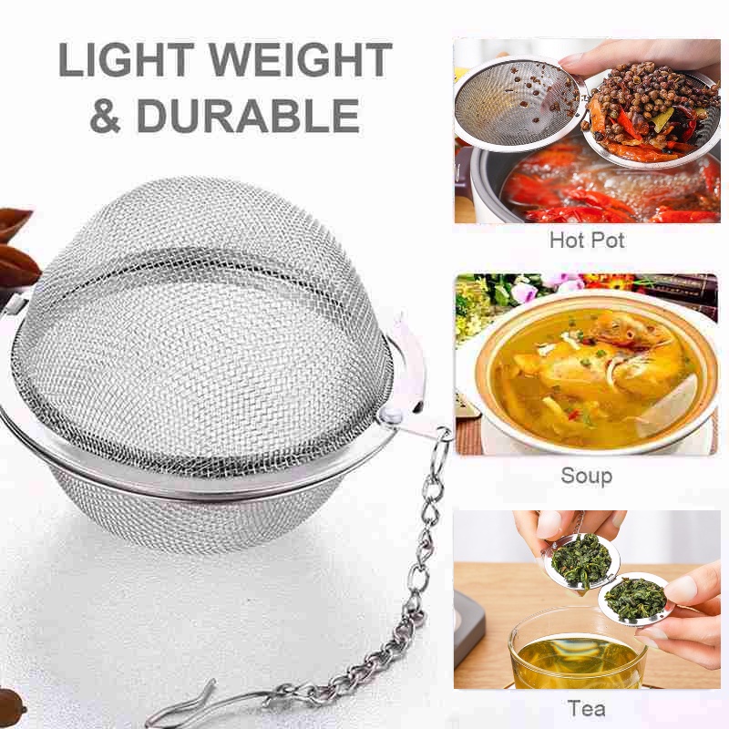 Food Grade 304 Stainless Steel Tea Infuser Sphere Locking Spice Kitchen ...