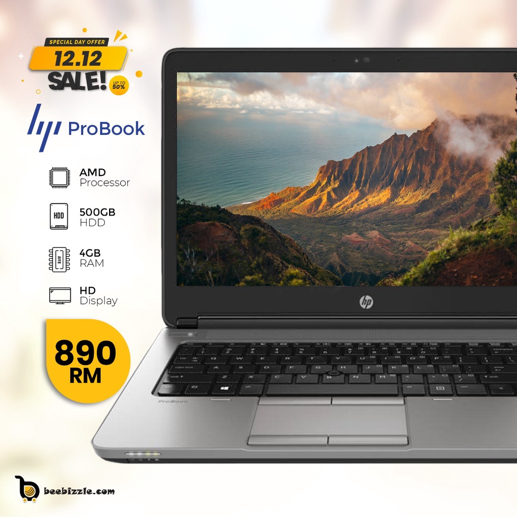 HP ProBook 645 , A4 -Processor, 500GB HDD ,4GB Ram , 14" Inch Windows 10 Webcam And More ...