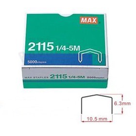 MAX Staples 2115 1/4-5M | 6.3mm leg length | 5000 staples | Shopee ...