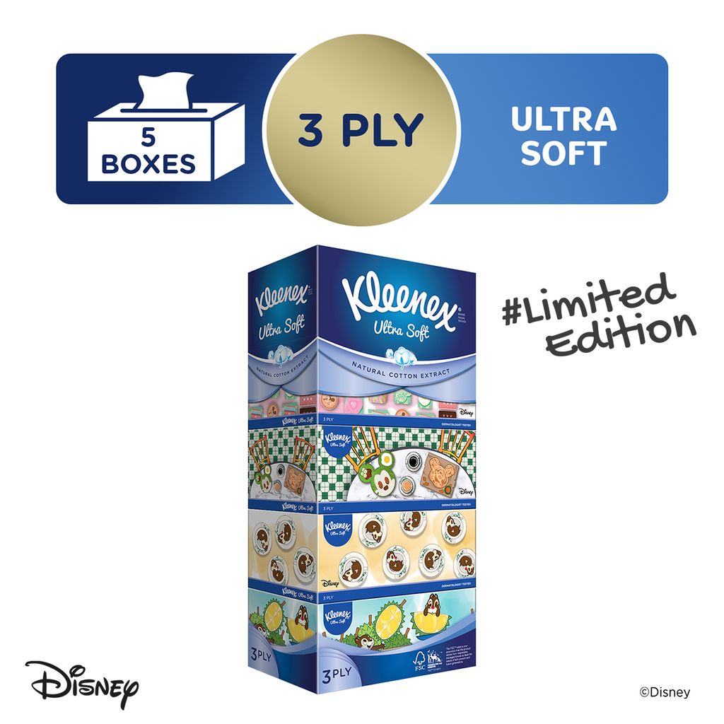 [1 Carton] Kleenex Facial Tissue / Disney - 5 x 90s x 10 / 4 x 120s x12 ...