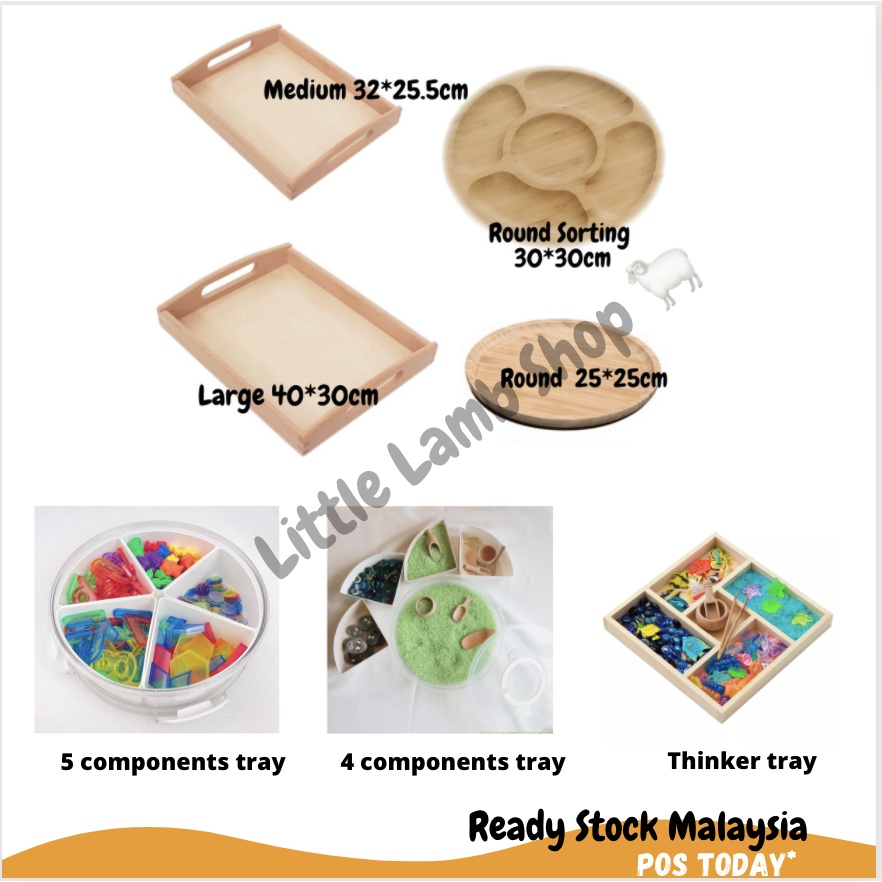 Montessori Learning Tray/ Thinker Tray/ Round sorting Tray/ Rectangle ...