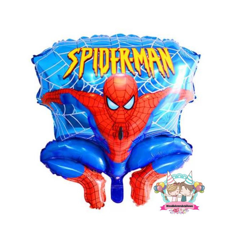 WINDBLOWN SPIDERMAN FOIL BALLOON AVENGERS JUMPING / HBD BIRTHDAY ...