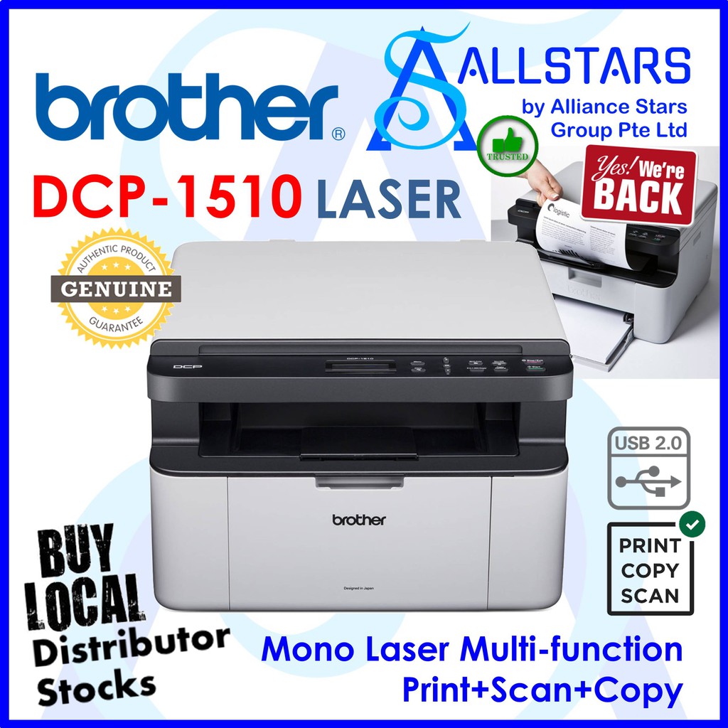 Brother DCP-1510 Multi-function Monochrome Laser Printer (Print / Scan ...