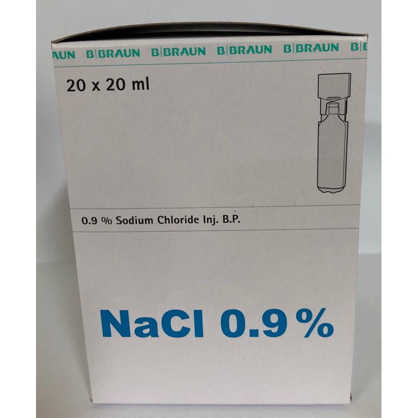 BBRAUN 0.9% Sodium Chloride Inj. B.P. Mini-Plasco Connect (20ml x 20's ...