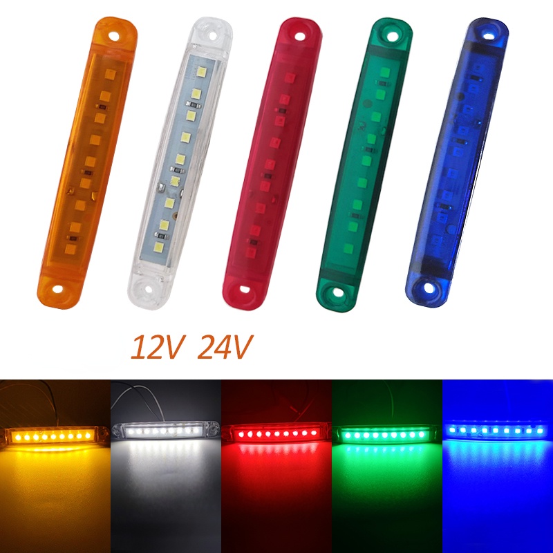 9 smd light oval clearance trailer 24v truck caravan truck orange ...