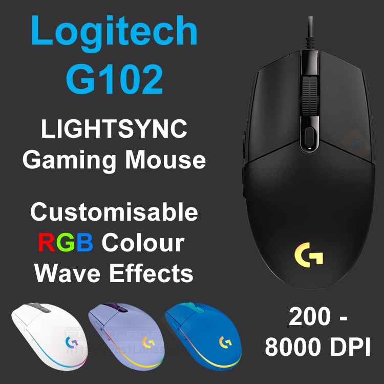 Logitech G102 Lightsync RGB 6 Button Wired Gaming Mouse 1ms | Shopee Singapore