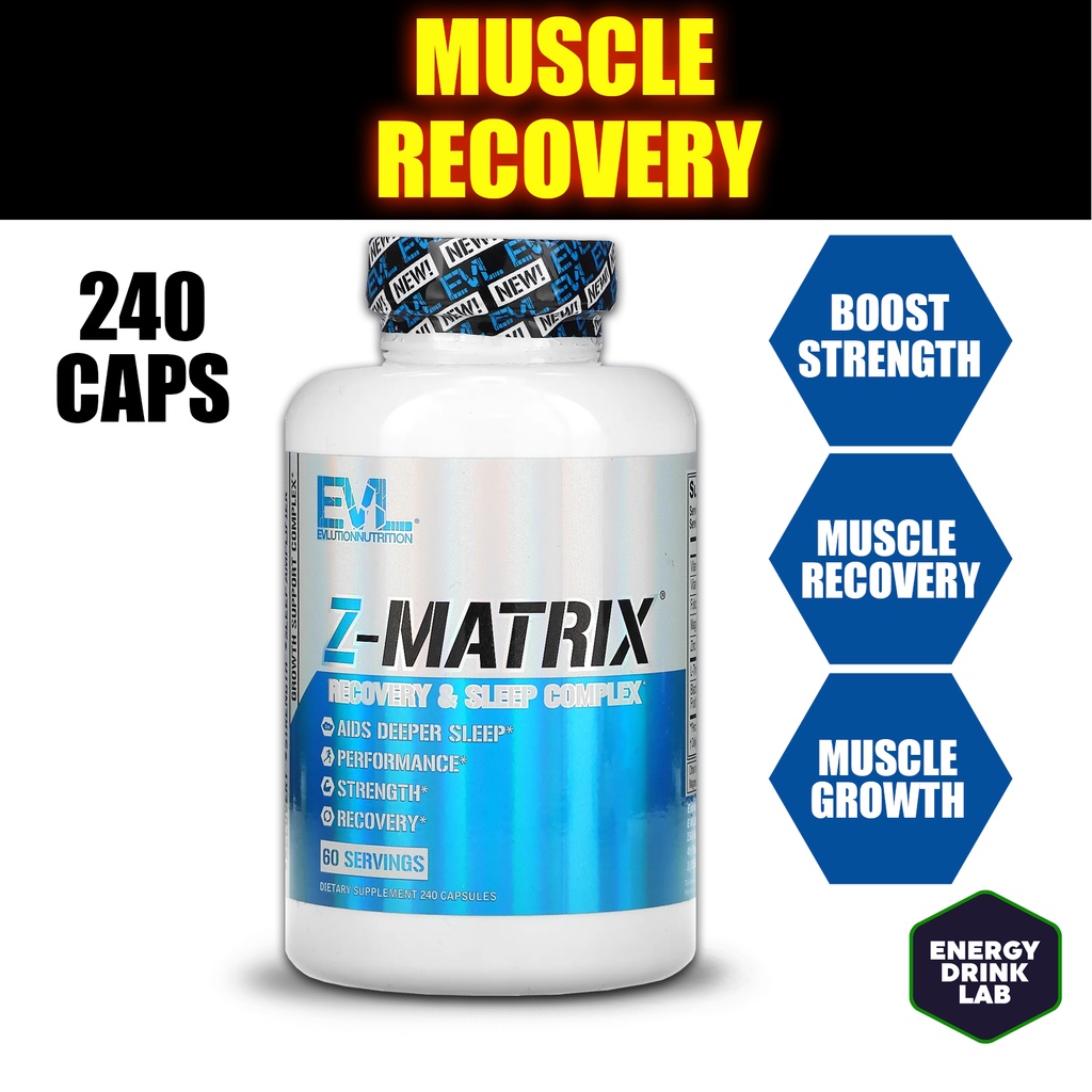 Evlution Z-Matrix ZMA 240 Capsules Muscle Recovery and Sleep Support ...