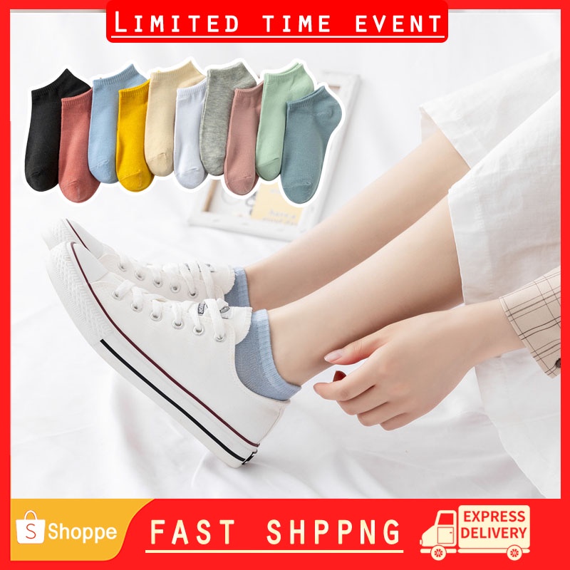 Korean women's socks and ankle socks, women's candy color socks ...