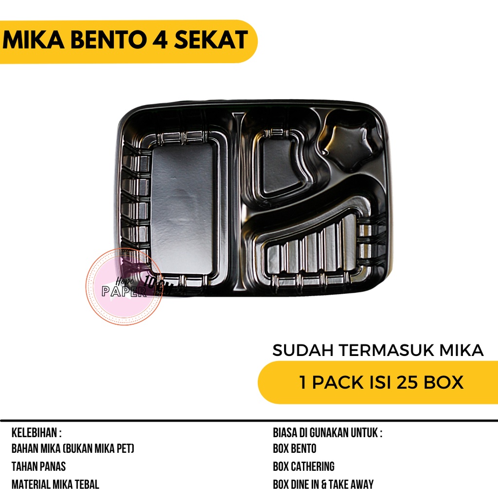 Mika Bento 4-Section contains 25 Boxes / 4-Section Bento Box / 4 ...