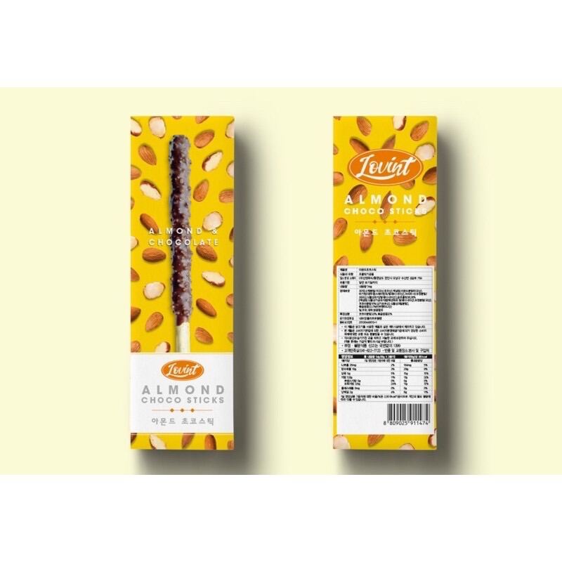 LOVINT Choco Stick Almond 3pcs 54g [Korean] | Shopee Singapore