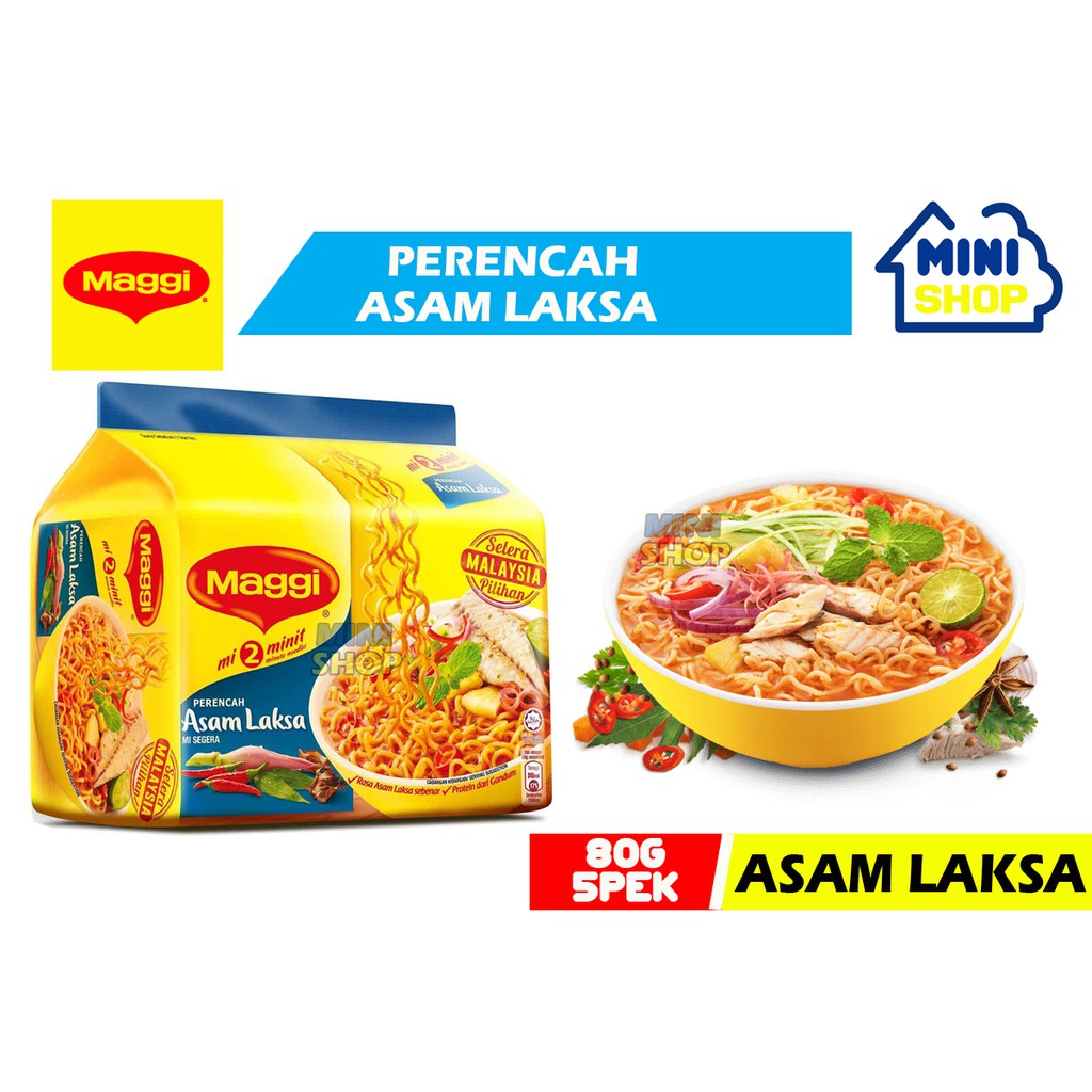 Maggi Acid Laksa Maggi Mee Perisa Acid Laksa Maggie Mee Acid Laksa Flavor 80g X 5pek | Shopee ...