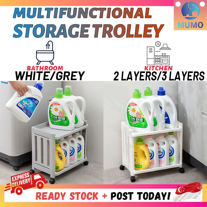 【SG READY STCOK】Toilet storage rack floor-to-ceiling toilet shampoo ...