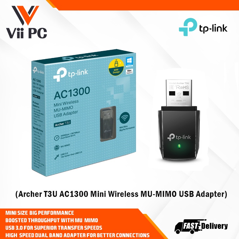 TP-LINK Archer T3U AC1300(2.4Ghz+5Ghz) Mini Wireless Dual Band Mu-Mimo ...