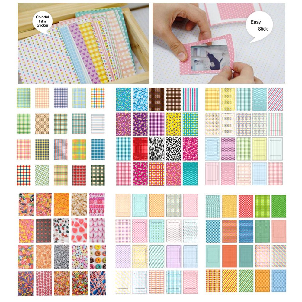 100pcs Photo Border Stickers DIY Fun For FujiFilm Instax Mini Film 3 ...