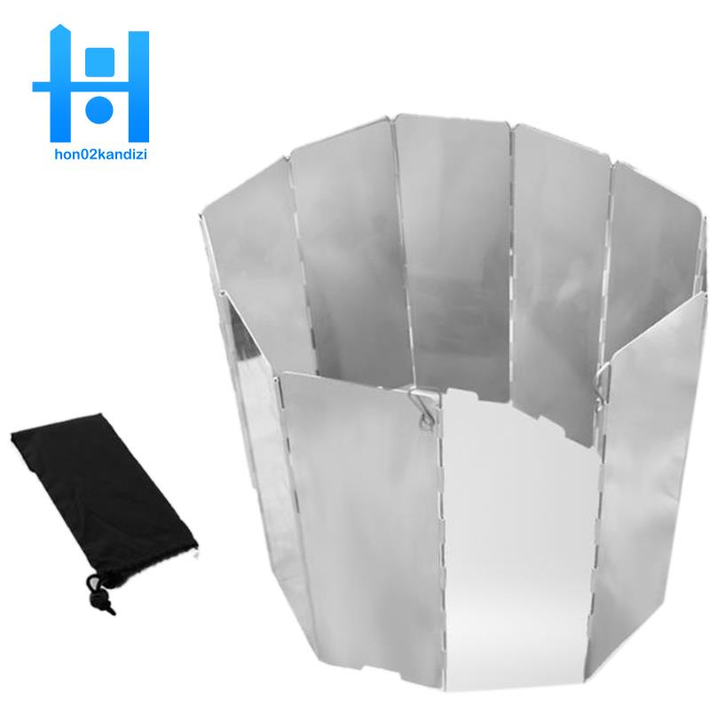 Camp Stove Windscreen 9x Plates Outdoor Aluminum Alloy Wind Deflector ...
