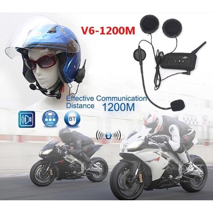 VNETPHONE V6 - 1200M Motorcycle Helmet Bluetooth Intercom (2pc ...