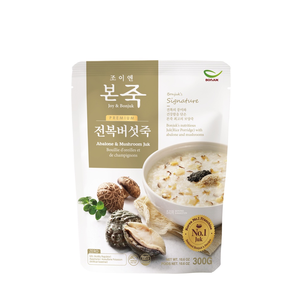 BONJUK Abalone & Mushroom (Juk) Porridge Pouch - Instant, Microwavable ...