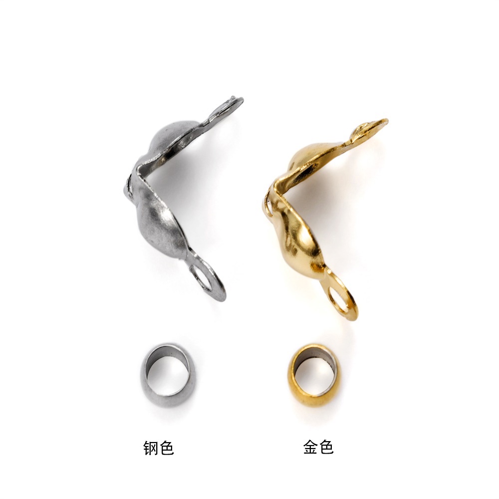 100pcs Stainless Steel Twin Buckle Positioning Bead Combination ...